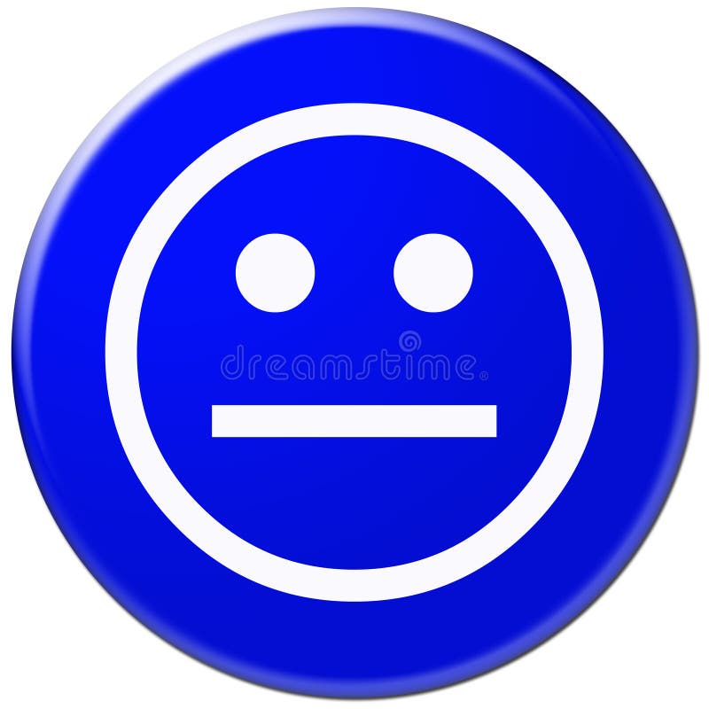 Blue Icon with Symbol of Sad Face Stock Illustration - Illustration of ...