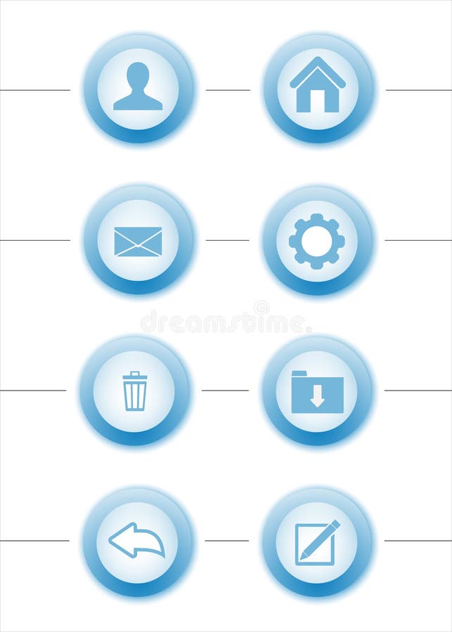 Blue icons buttons stock vector. Illustration of blue - 69581483