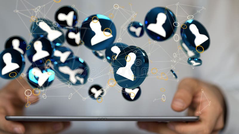 Linked People Icons between Hands. Human Resources Concept Stock Image ...