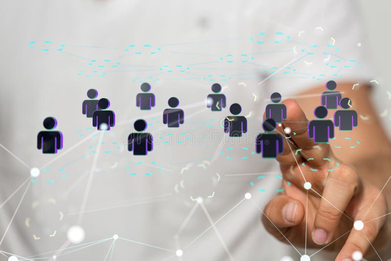 Icons of People Linked Together Stock Image - Image of human, business ...