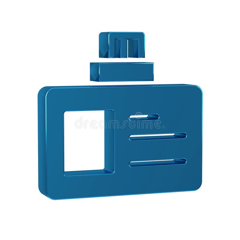 Blue Identification Badge Icon Isolated on Transparent Background. it ...