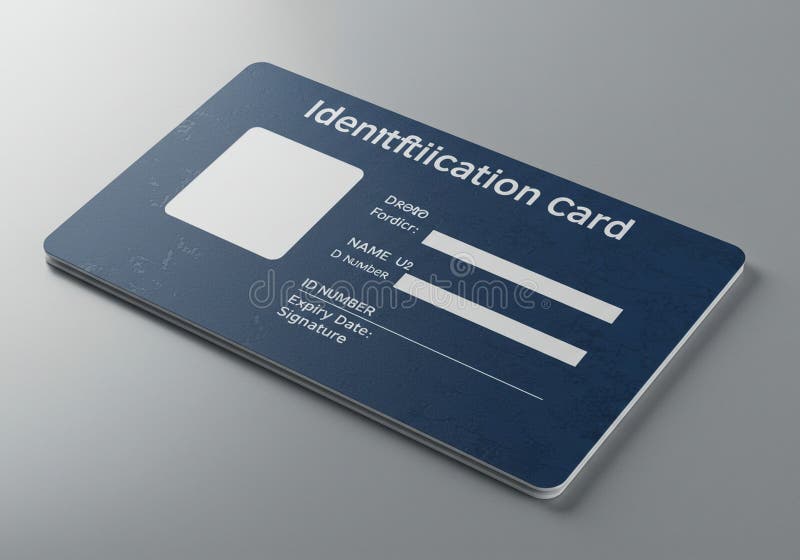 A Blue Identification Card with White Text Displaying Placeholders for ...