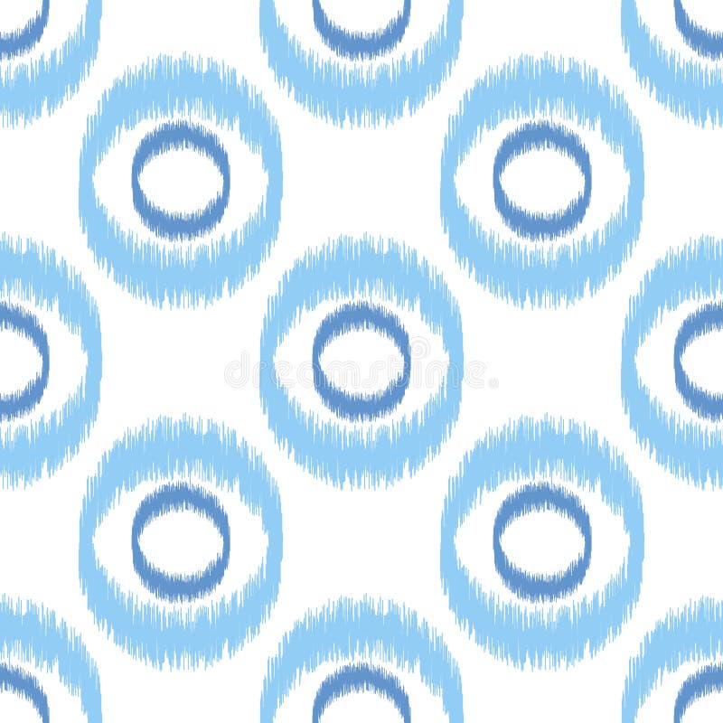 Blue Ikat With Diamond Shapes Seamless Vector Ethnic Pattern Background ...