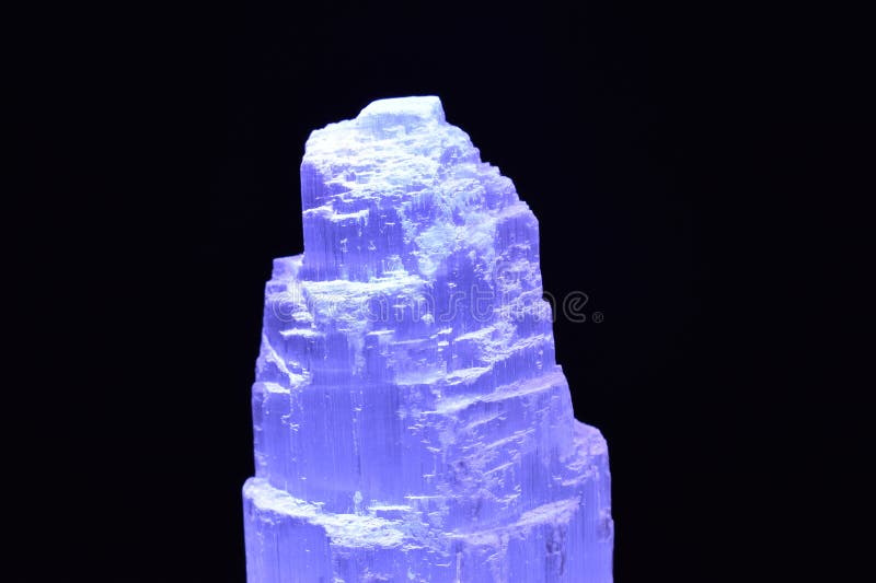 Blue Illuminated Closeup Crystal Texture Stock Photo - Image of ...