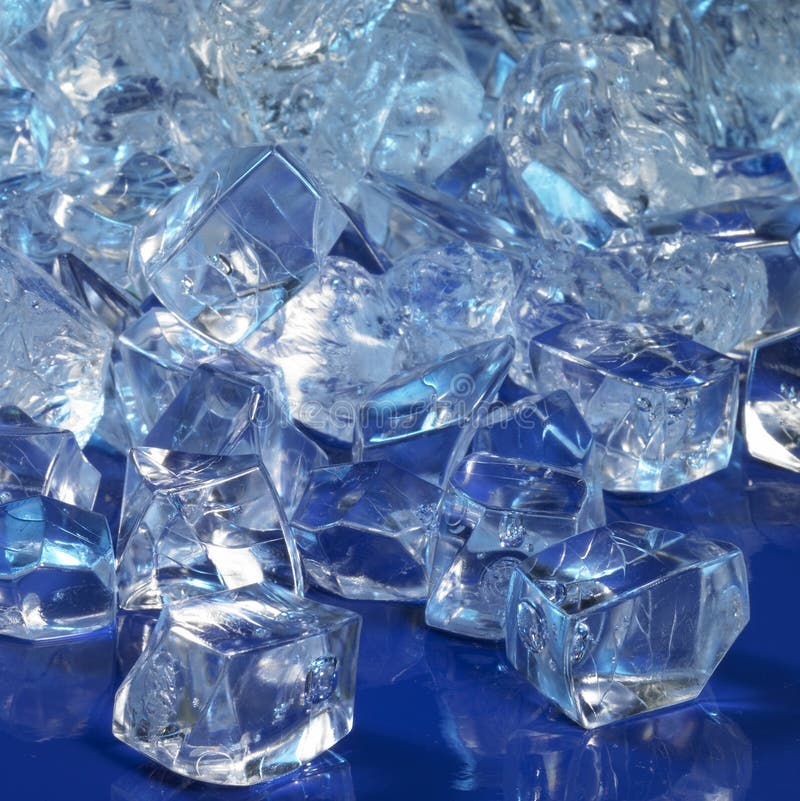 Blue illuminated ice cubes stock photo. Image of shiny - 36210904
