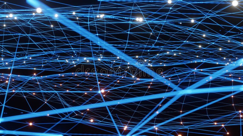 Blue Illumination Grid Pattern, Global Network and Telecommunication ...