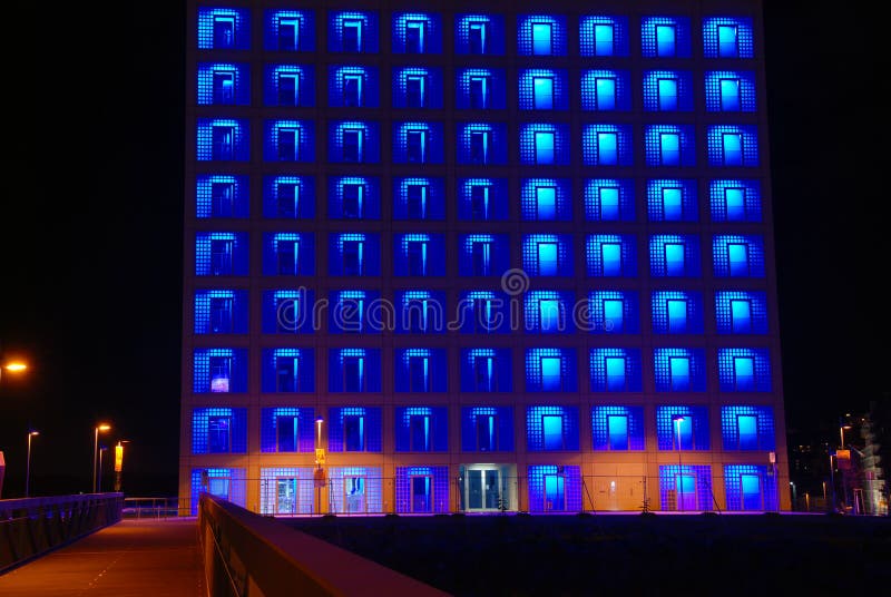 Stuttgarts Public Library from the Outside Illuminated at Night Stock ...