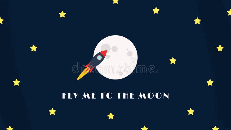 Blue Illustrated Space Retro Desktop Wallpaper Stock Illustration ...