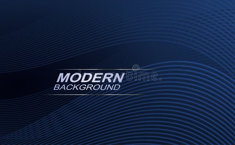 Blue Illustration with Gradient, Silhouette of Wavy Lines Stock Vector ...