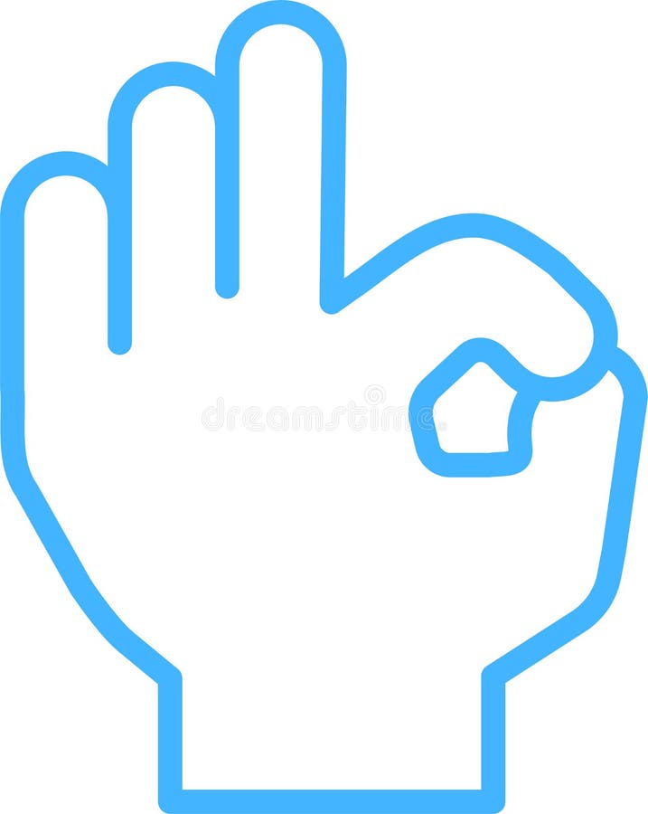 Blue Illustration of a Hand Sign Stock Vector - Illustration of gesture ...