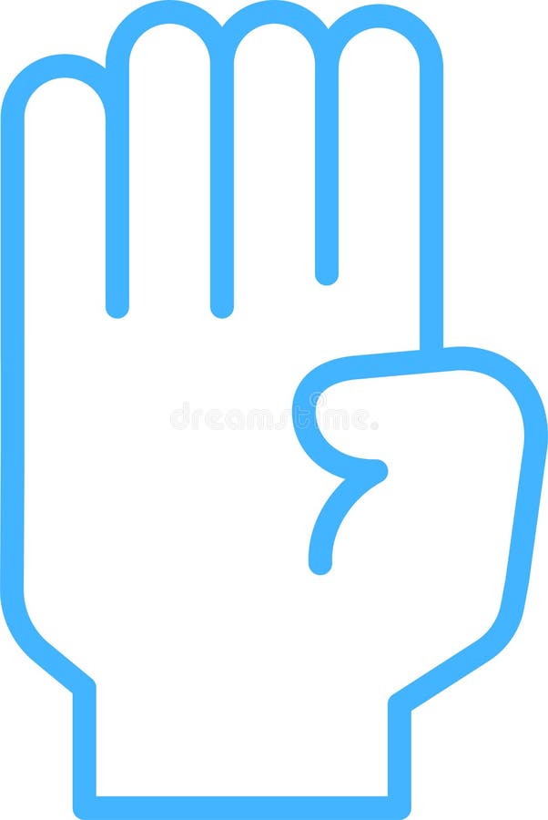 Blue Illustration of a Hand Sign Stock Vector - Illustration of back ...