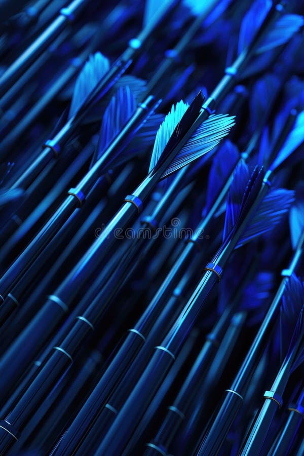 A Blue Image of Arrows with a Blue Background Stock Illustration ...