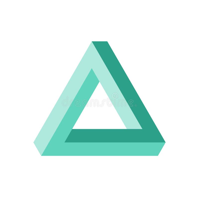 Blue Impossible 3D Triangle, Vector Stock Vector - Illustration of ...