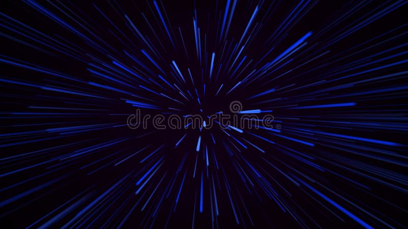 Blue Incoming Color Lines Background Loop. Coming Multicolor Particles ...