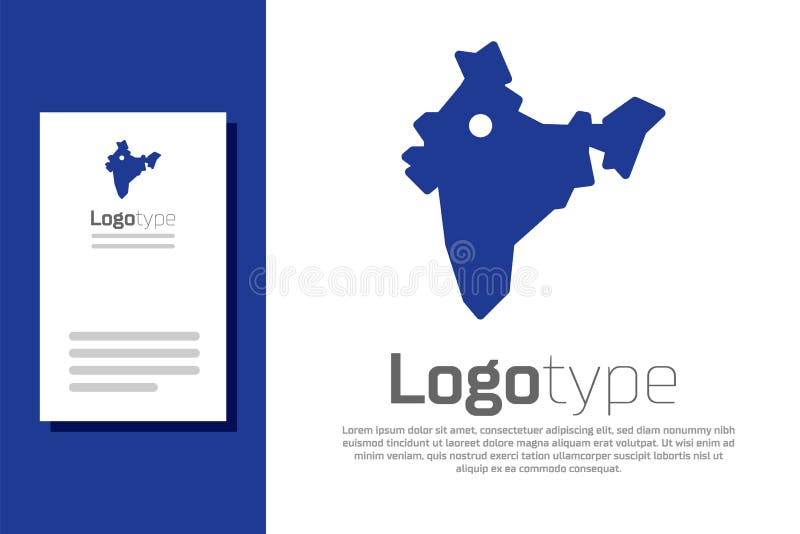 Blue India Map Icon Isolated on Blue Background. White Circle Button ...