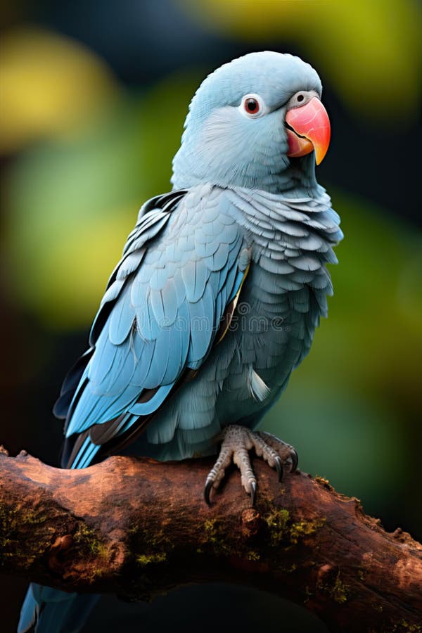 Blue Indian Ringneck Parakeet at Home Stock Illustration - Illustration ...