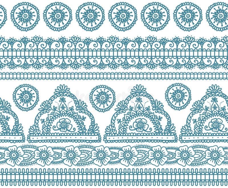 Blue Indian Seamless Pattern Stock Vector - Illustration of culture ...