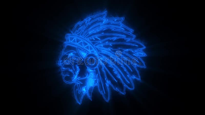 Blue Indian Warrior Animated Logo with Reveal Effect Stock Video ...