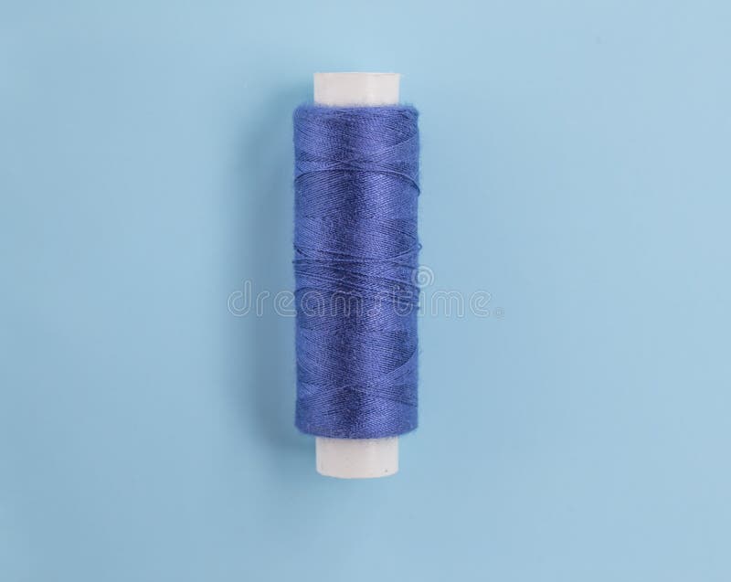 Blue Sewing Thread Close-up with Copy Space. the Thread is Made of ...