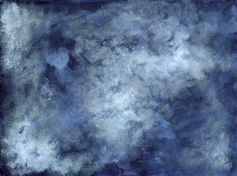 Blue Indigo White Dusty Abstract Background - Ink On Paper Stock ...