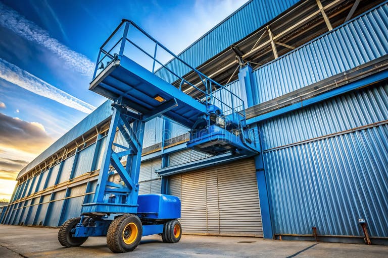 Blue Industrial Cherry Picker Lift Versatile Aerial Work Platform for ...