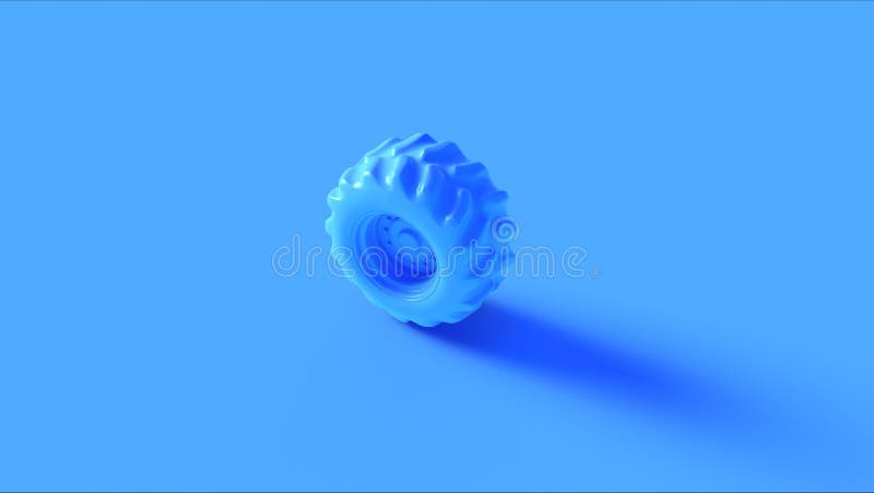 Blue Industrial Digger Truck Wheel Stock Illustration - Illustration of ...