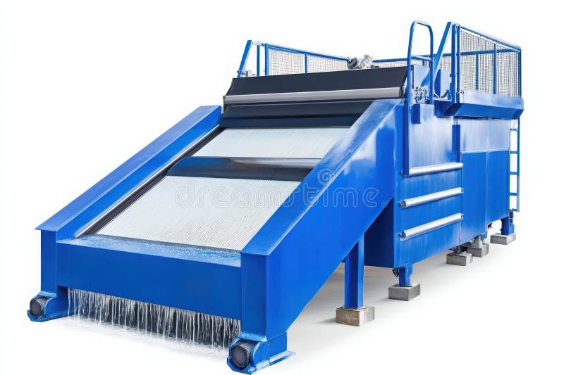 Blue Industrial Machine on White Ground Isolated on White Background ...