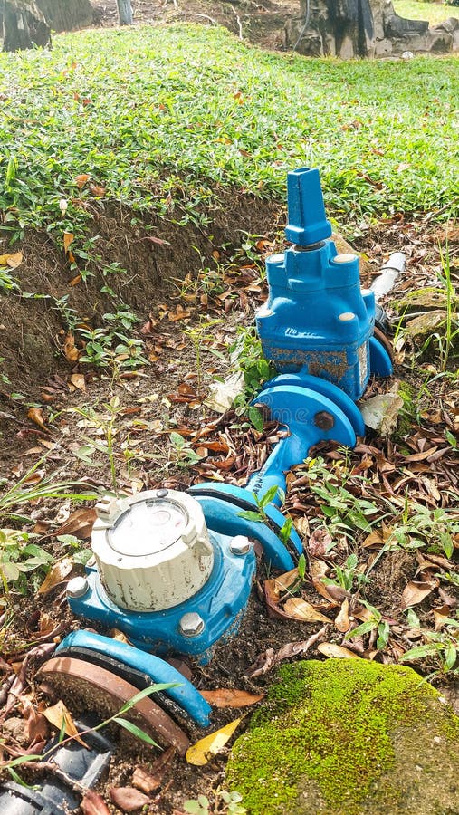 Water Pipe Meter for Large Customers Stock Image - Image of lawn ...