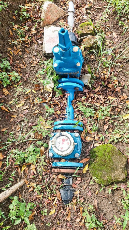 Water Pipe Meter for Large Customers Stock Photo - Image of green ...