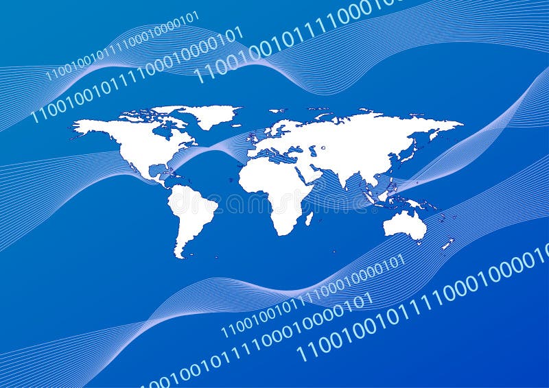 Blue Inet World stock vector. Illustration of global, business - 9610777