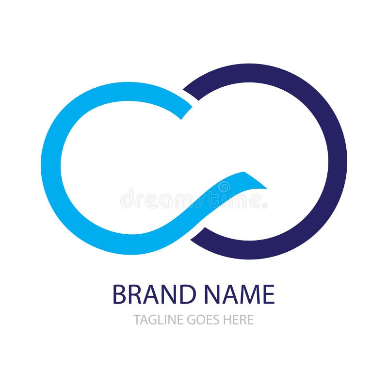 Blue infinity logo vector stock vector. Illustration of design - 173544842