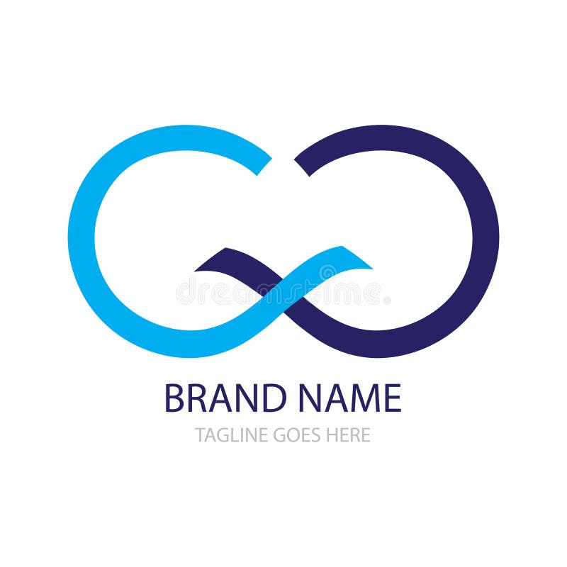 Blue infinity logo vector stock vector. Illustration of design - 173544842