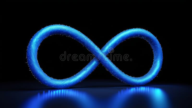 Blue Infinity Sign on Dark Background Stock Illustration - Illustration ...