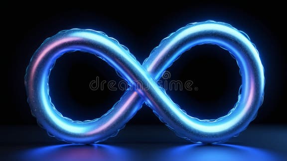Blue Infinity Sign on Dark Background Stock Photo - Image of signs ...