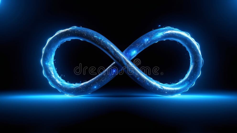 Blue Infinity Sign on Dark Background Stock Image - Image of concept ...