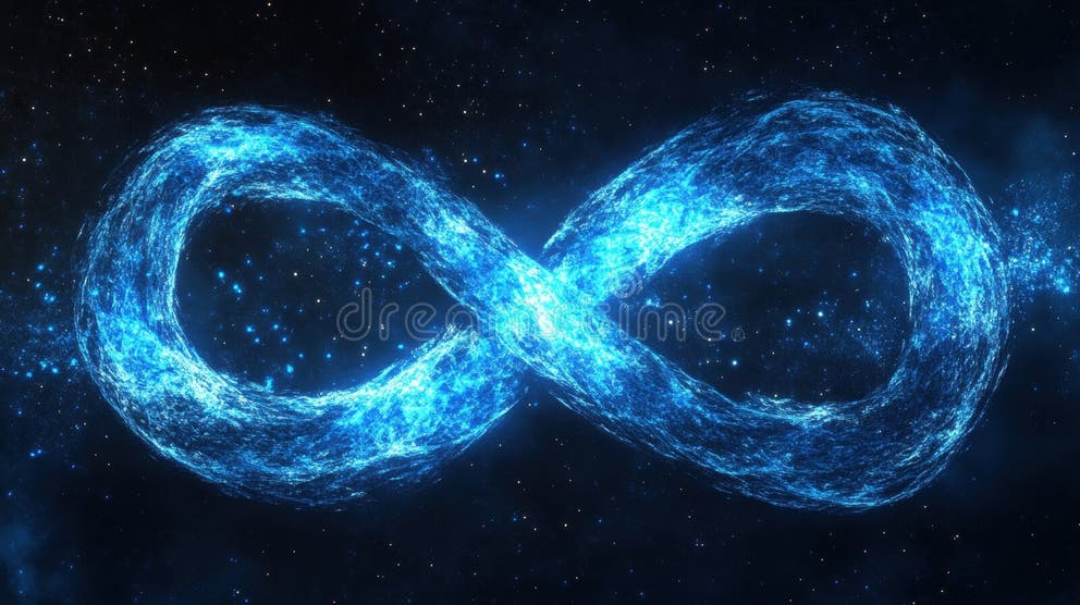 A Blue Infinity Sign in the Middle of a Galaxy Stock Illustration ...