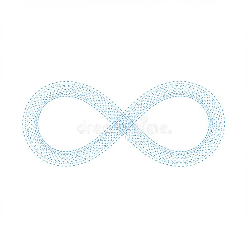 Blue Infinity Symbol Composed of Small Dashed Lines on a White ...