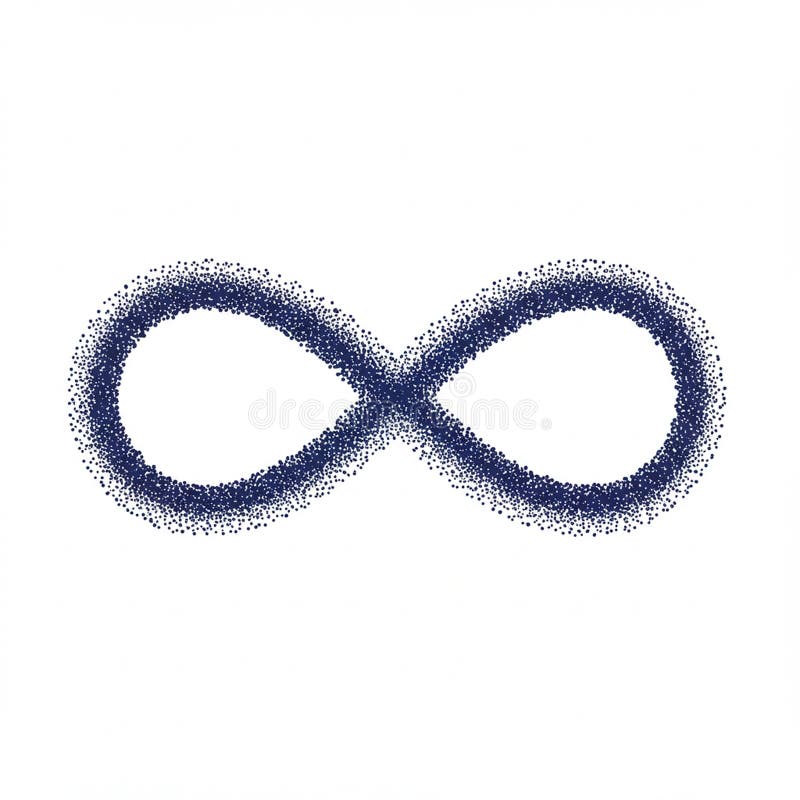 A Blue Infinity Symbol is Depicted Using a Pointillism Technique on a ...