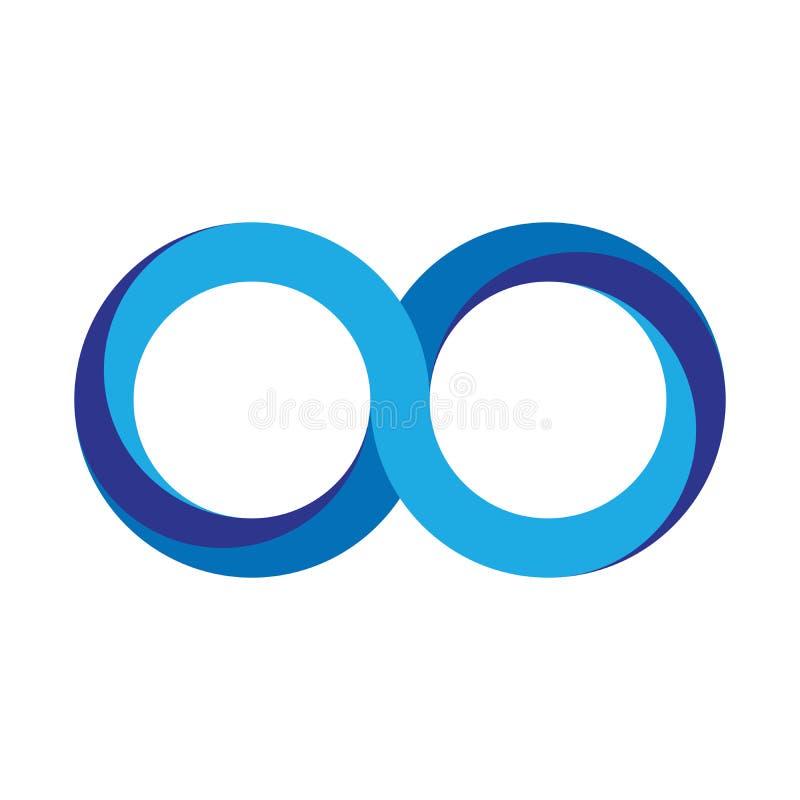 Blue Infinity Symbol Icon. 3D-like Gradient Design Effect Stock Vector ...