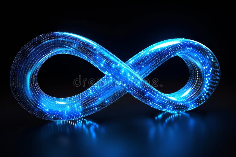 Blue Infinity Symbol Illustration on Dark Background. Generative AI ...