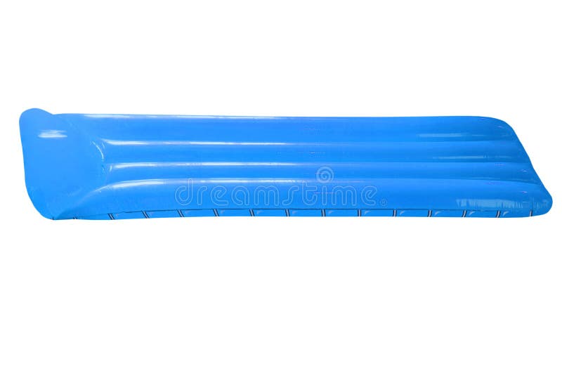 Blue Inflatable Floating Pool Raft Mattress Isolated on White. Stock ...