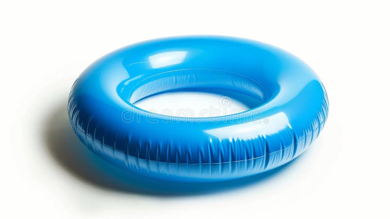 Blue Inflatable Pool Float on White Background Stock Photo - Image of ...
