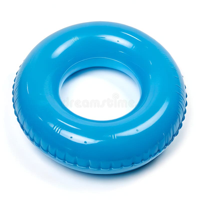 Blue Inflatable Ring Isolated on White Background Stock Illustration ...