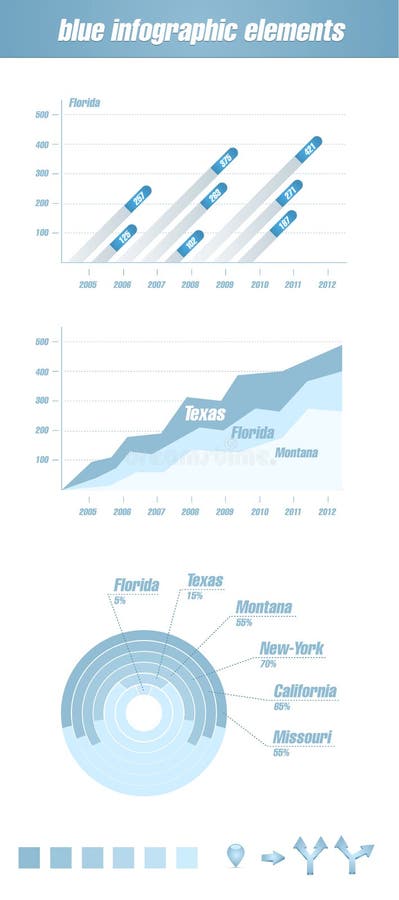 Blue Infographic elements stock illustration. Illustration of arrow ...