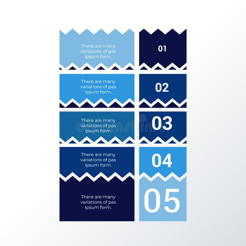 Blue Infographic Template Design. Business Concept Infograph with 5 ...