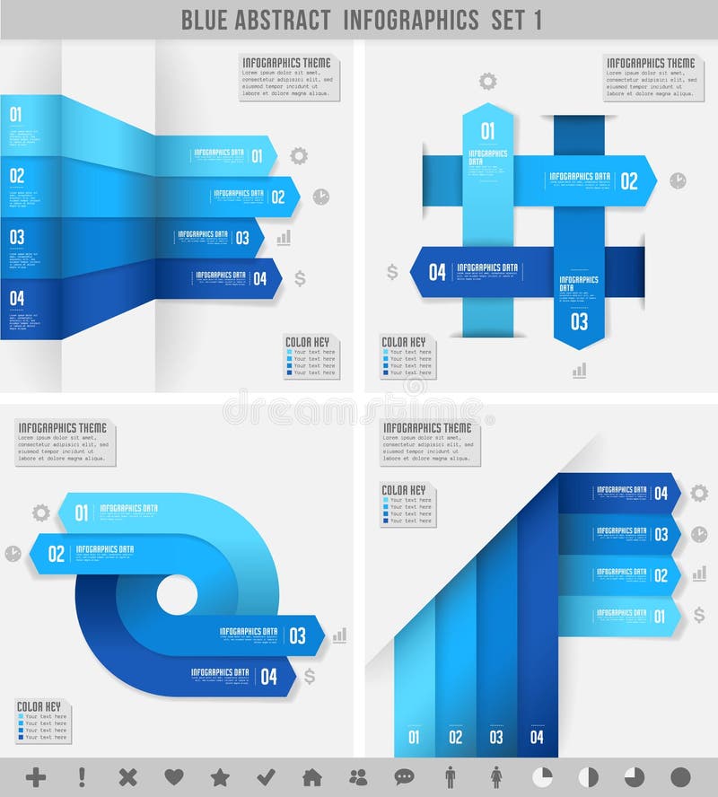 Blue Infographics Banners 1 Stock Vector - Illustration of dimensional ...