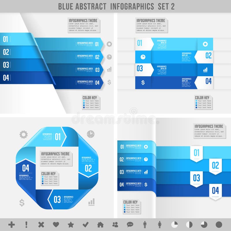 Blue Infographics Banners 2 Stock Vector - Illustration of growth, blue ...