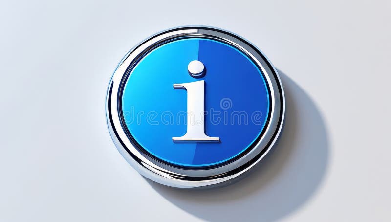 Blue Information Icon with Chrome Bezel Offering Important Details and ...