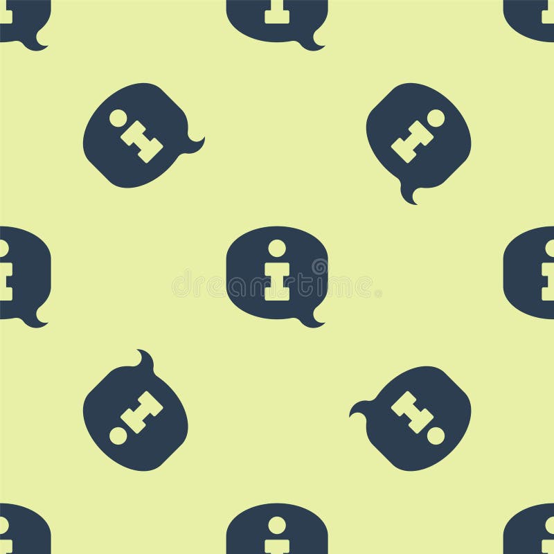 Blue Information Icon Isolated Seamless Pattern on Yellow Background ...