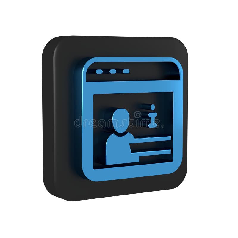 Blue Information Icon Isolated on Transparent Background. Black Square ...